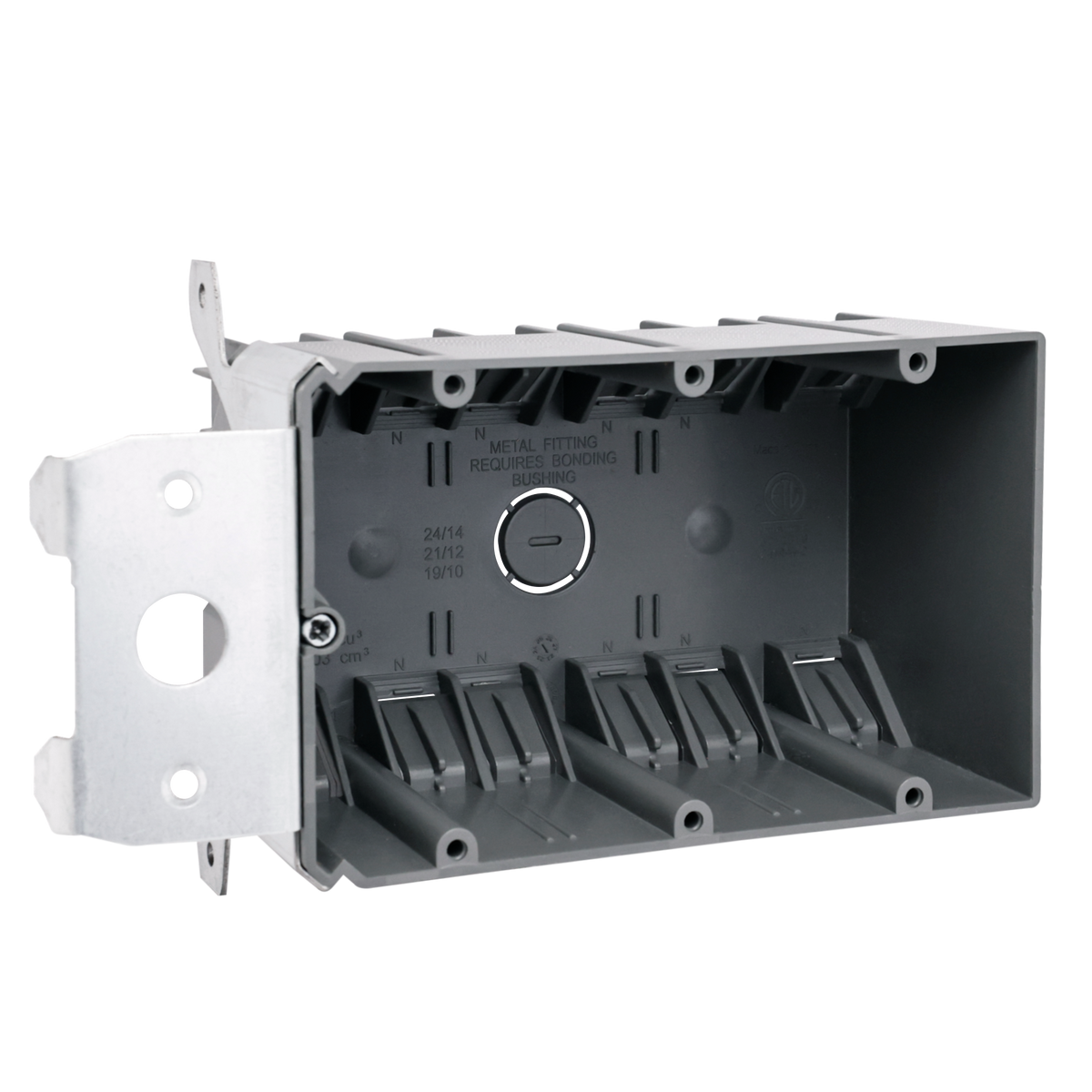 3-Gang 49 cu. in. Adjustable Box with Bracket – Atlantic PVC